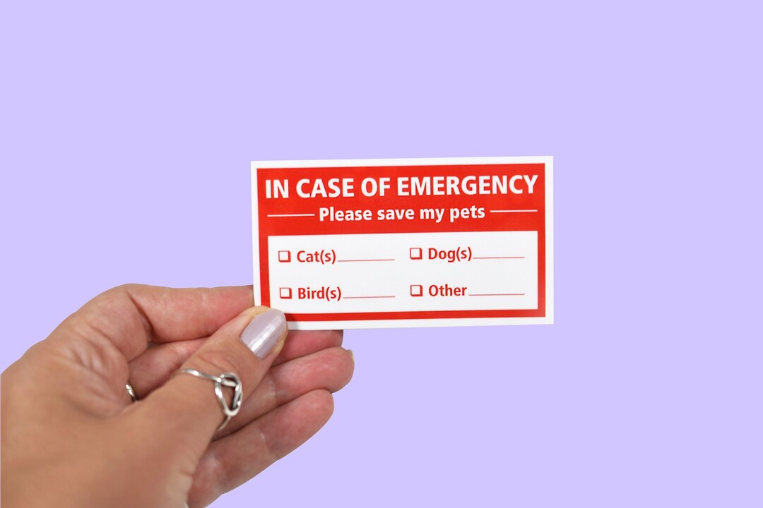 Pet Emergency Sticker, in Case of Emergency Decal, Pet Window Sticker ...