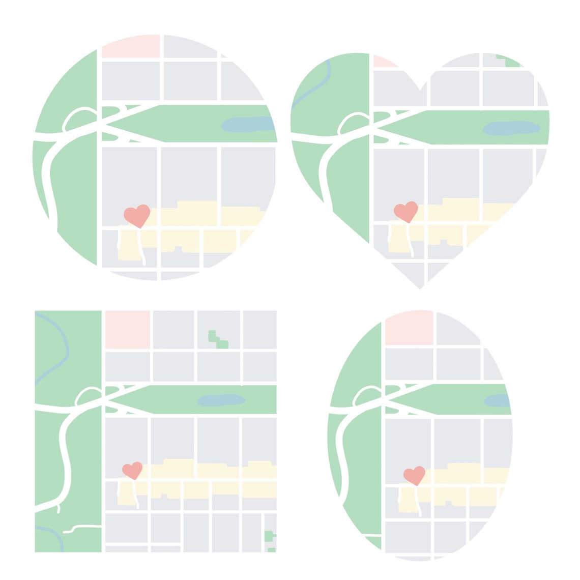 Minimalist Digital Map Custom Street Illustration | Etsy