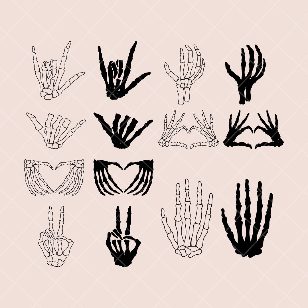 Instant Digital Download: Skeleton Hands Bundle | PNG Files Only - Etsy
