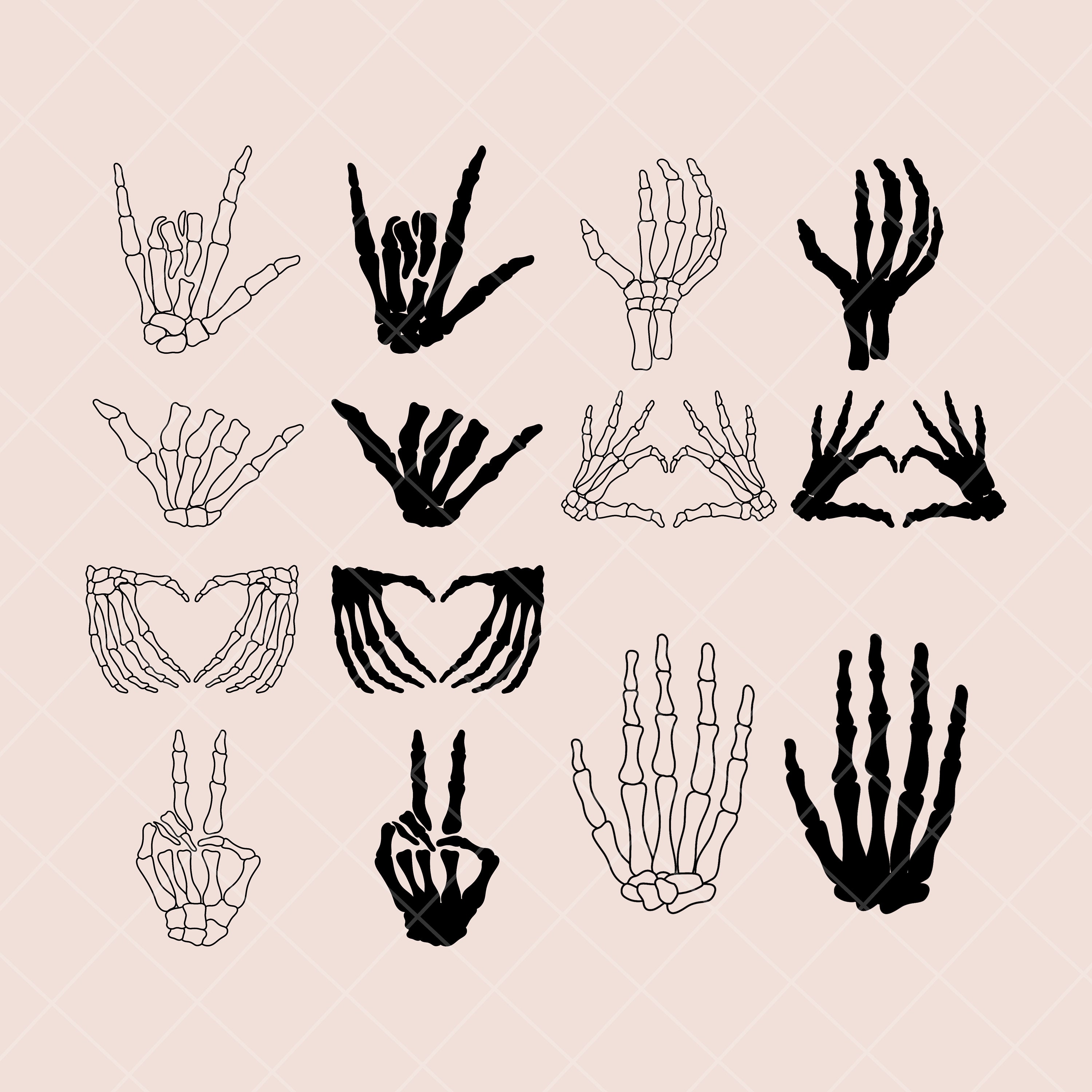 Instant Digital Download: Skeleton Hands Bundle PNG Files - Etsy