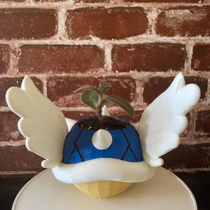 Mario Blue Spiked Shell Trophy Planter W/ Inner Pot - Etsy