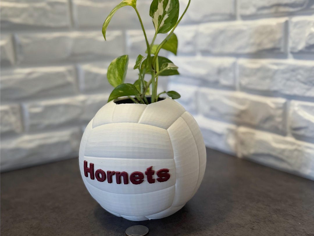 Custom 3D Printed Volleyball Planter – Personalized Name & Number ...