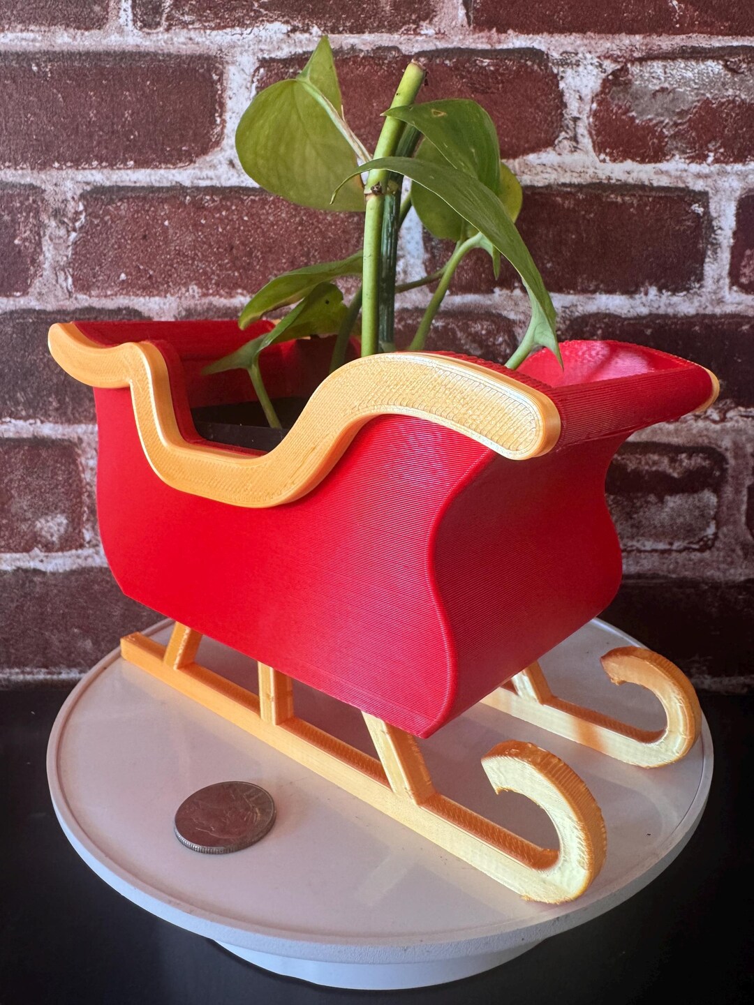 3D Printed Santa Sleigh Planter W Removable Pot - Etsy