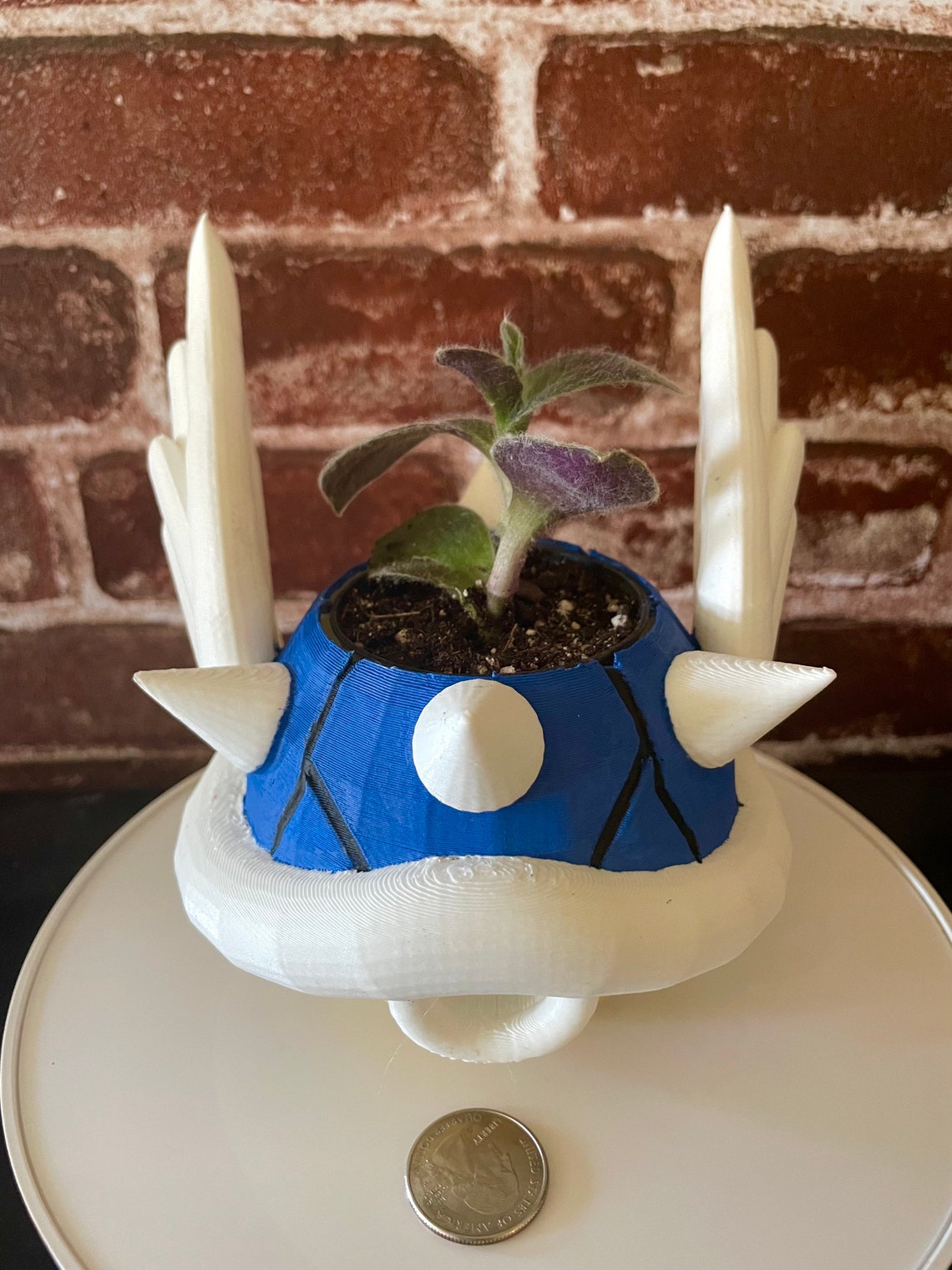 Mario Blue Spiked Shell Trophy Planter W/ Inner Pot - Etsy