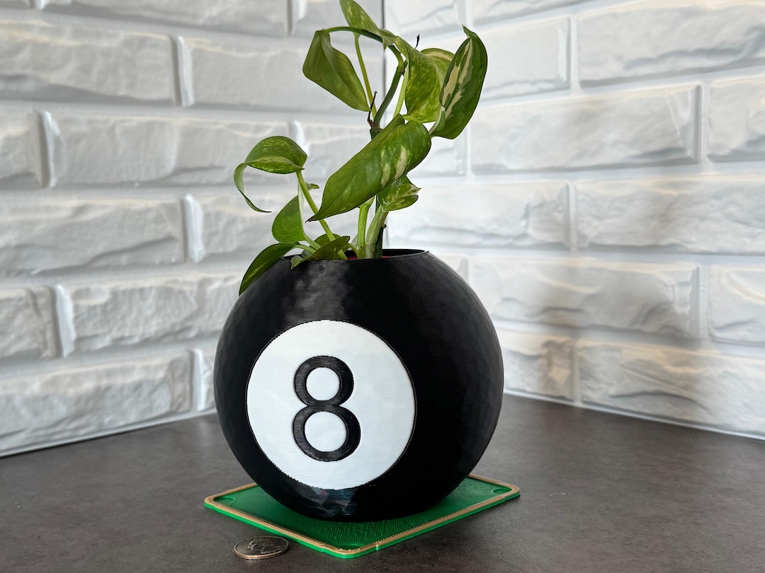 8-ball Billiard Planter | Pool Table Tray & Inner Pot | Home Decor - Etsy