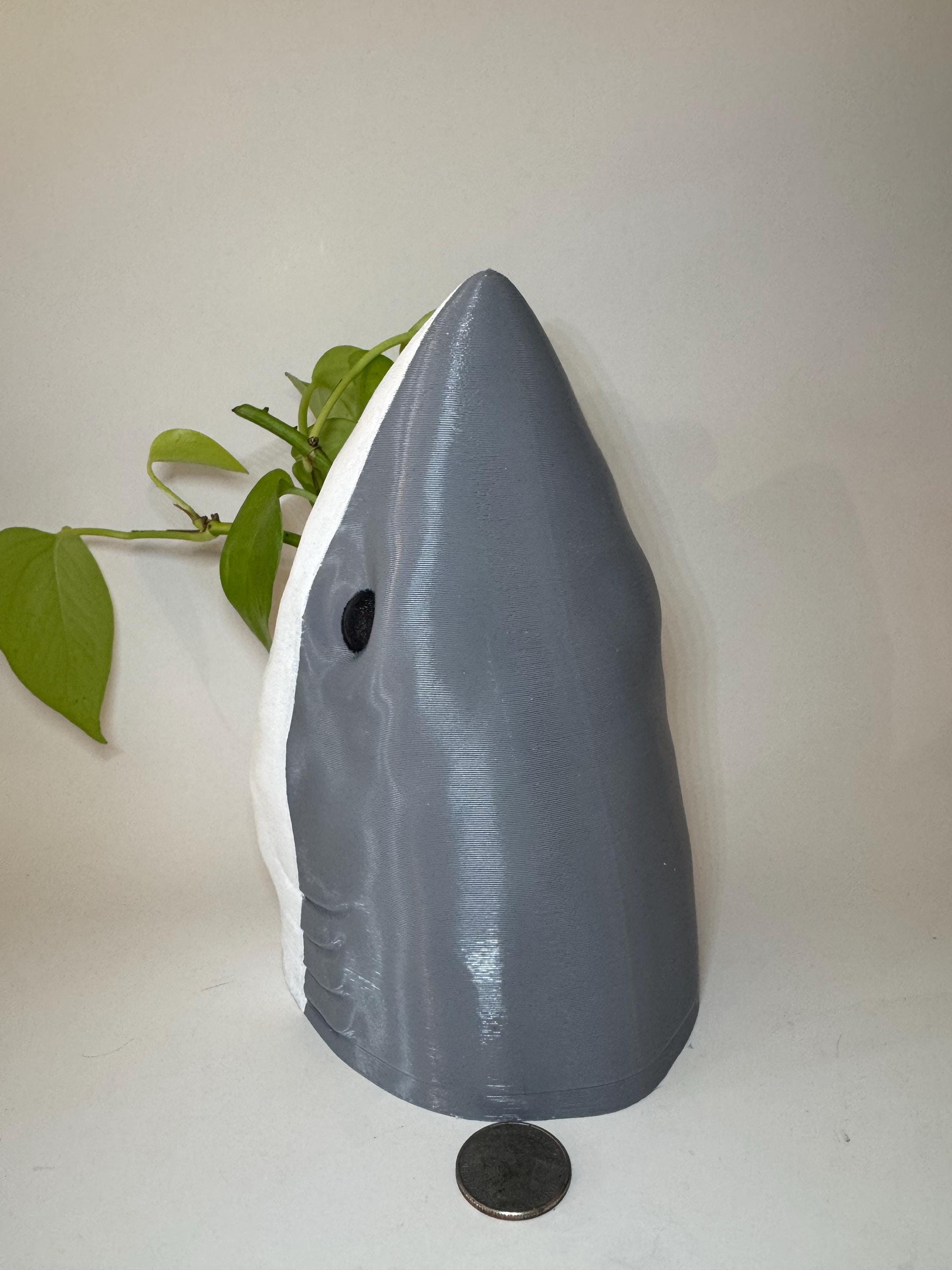 3d Printed Great White Shark Planter Gift - Etsy