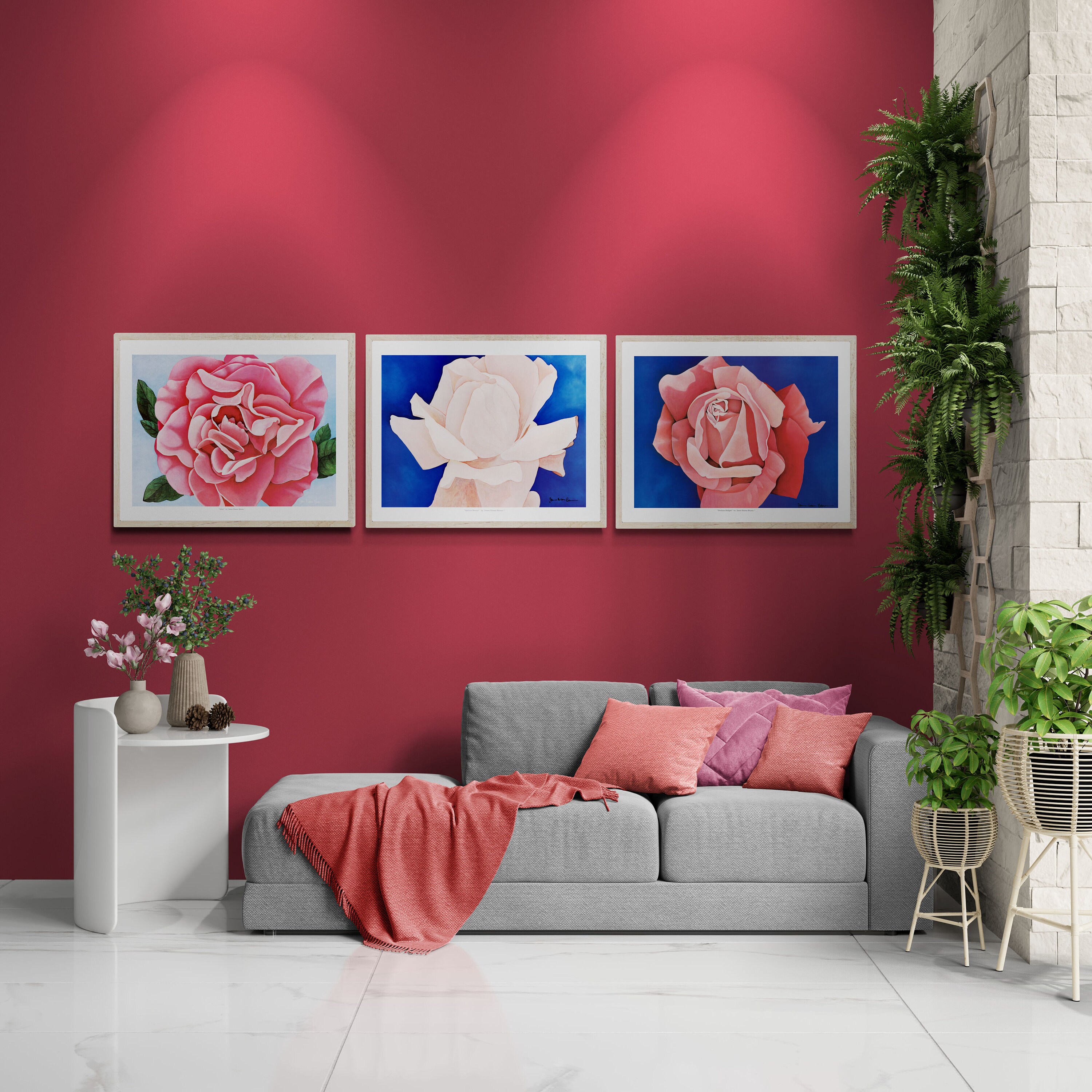 Pop Art Tea Rose Print: "juliet" Floral Garden Decor, 1996 Vintage - Etsy