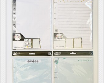 HALF SHEET Vertical Notepaper to Fit Happy Planner and Filofax Planners ...