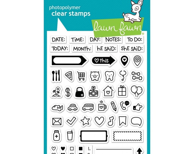 4''x6'' Plan on It Clear Photo-polymer Stamp Set by Lawn Fawn - Planner ...