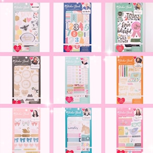 9 Options of Sticker Books-jen Hadfield/1canoe2/heidi Swapp/paige Evans ...