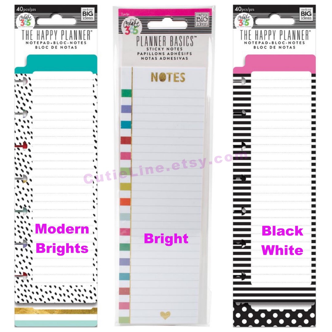 3 Styles of Happy Planner Sticky Notes - Modern Brights / Brights ...