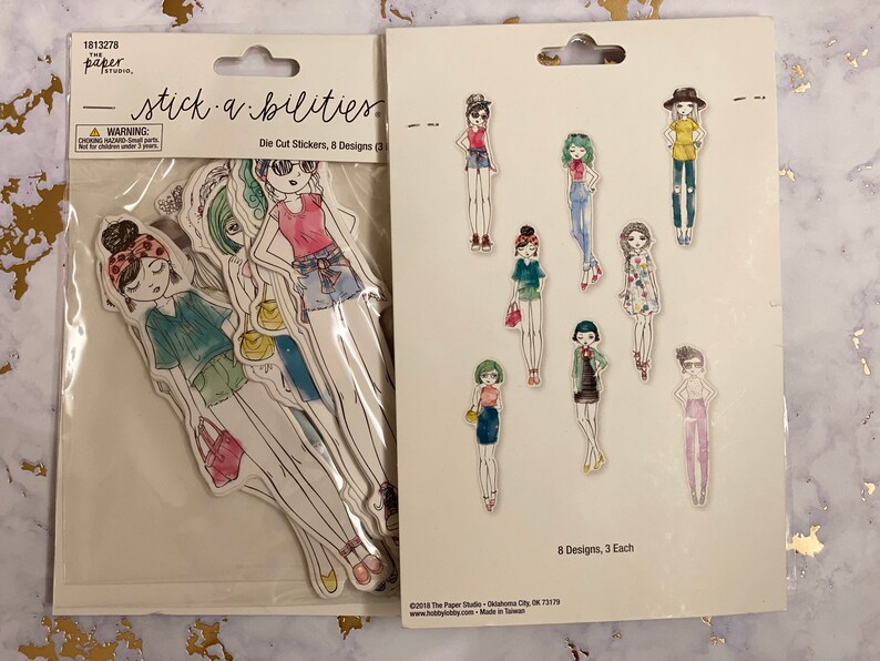 5 Options of Die Cut Stickers From the Paper Studio 24pc/pkg - Etsy