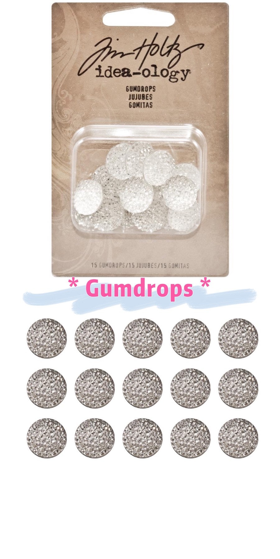 5 Options of Tim Holtz Ideaology - MINI Paper Clips/jump Rings/gumdrops ...