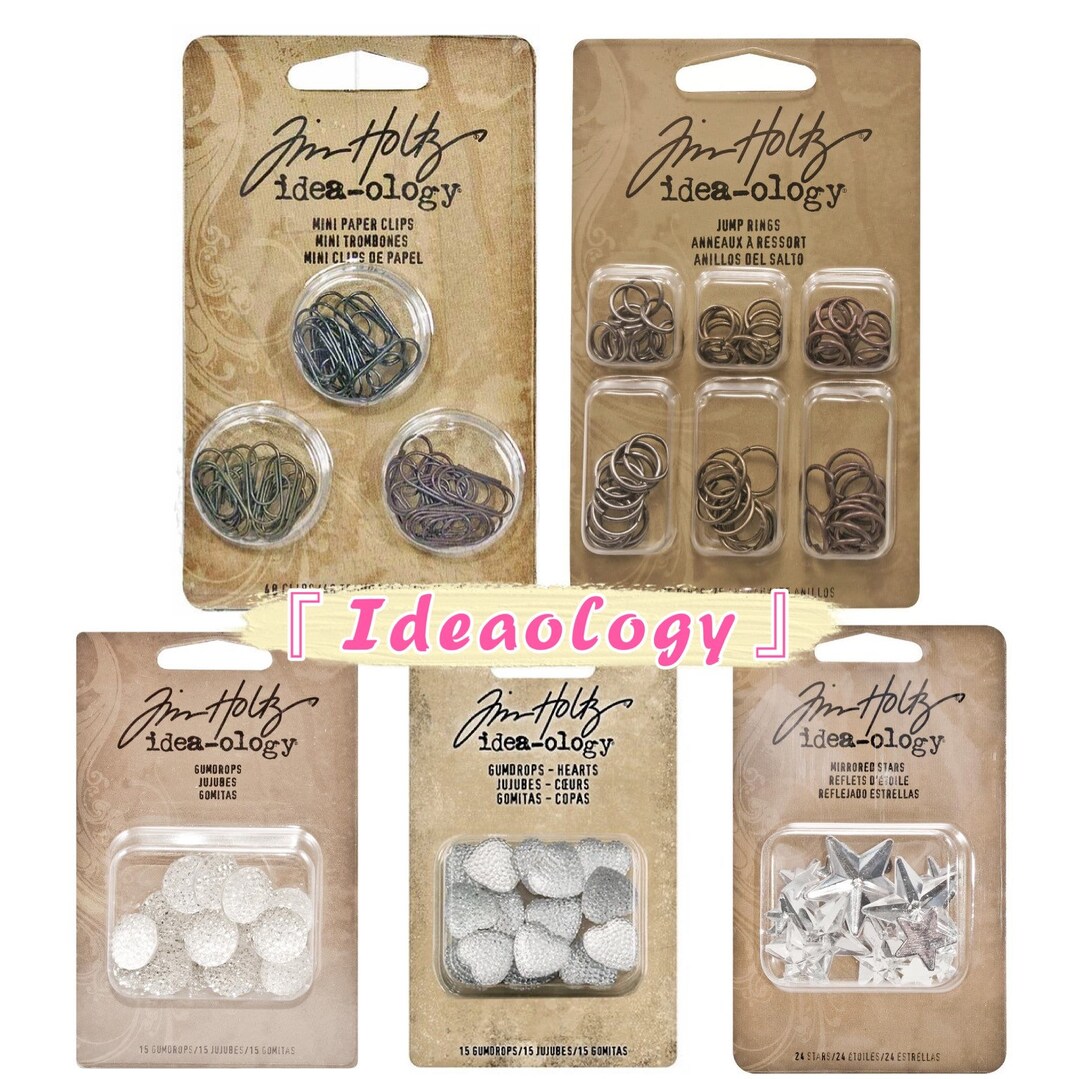 5 Options of Tim Holtz Ideaology - MINI Paper Clips/jump Rings/gumdrops ...