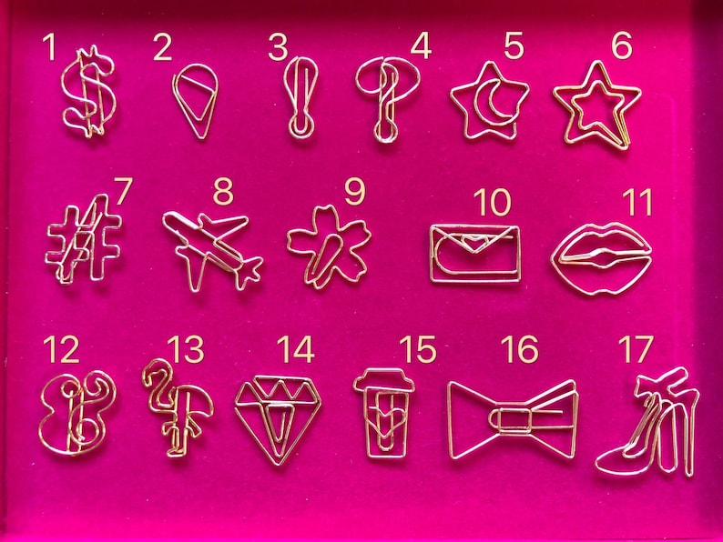 17 Options of Gold-plating Paper Clips-sakura/star Moon/ Hash Tags ...