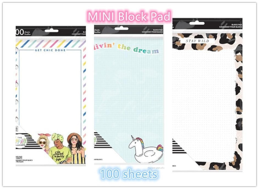 100 Sheets MINI Block Pads by the Happy Planner - Sampler/boss Babe ...