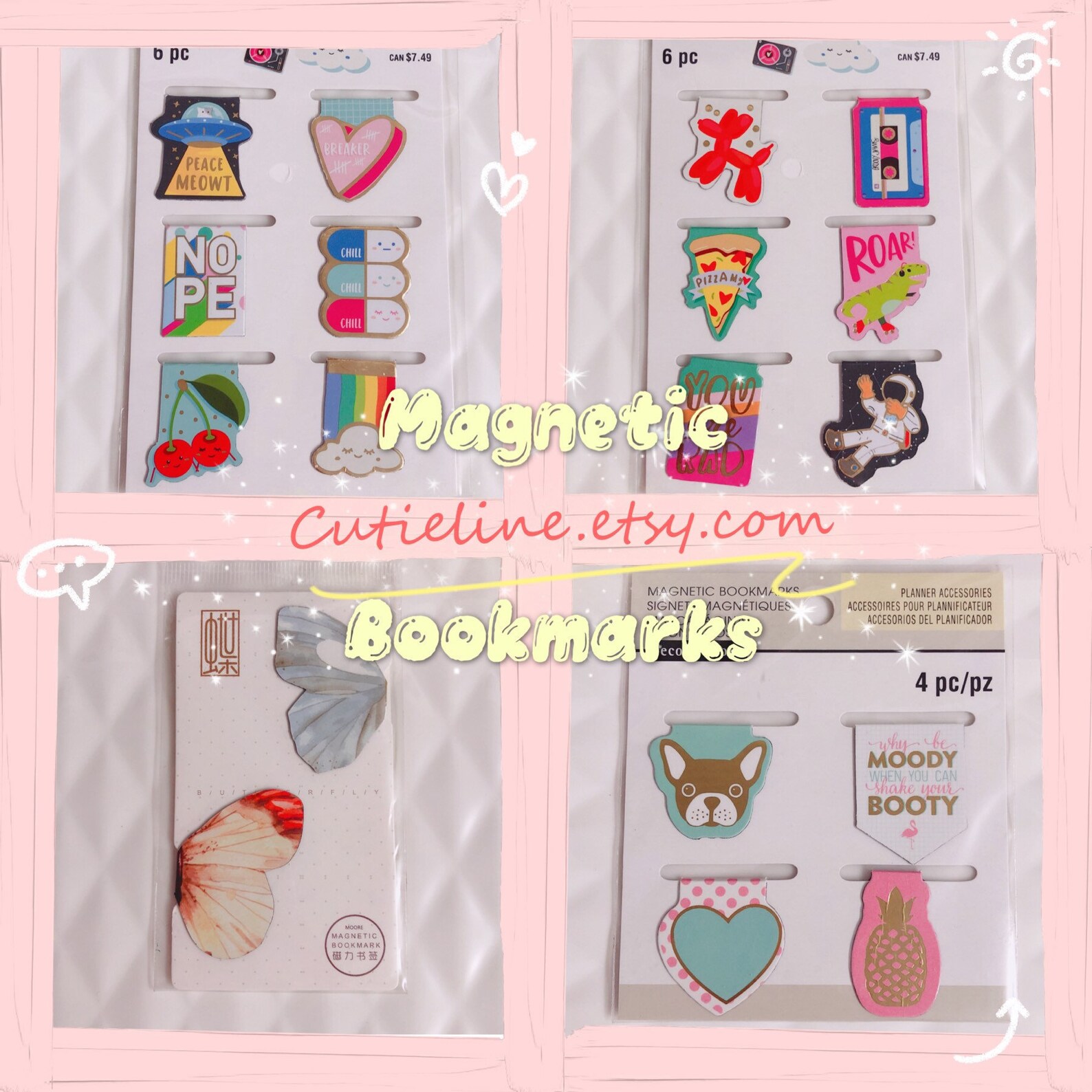 4 Options of Magnetic Bookmarks by Recollections - Butterflies/modern ...