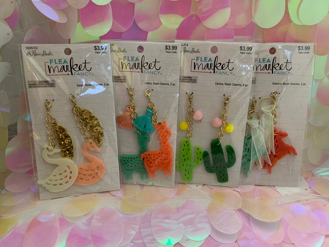 4 Options of Resin Planner Charms by the Paper Studio - "llama"/"swan ...
