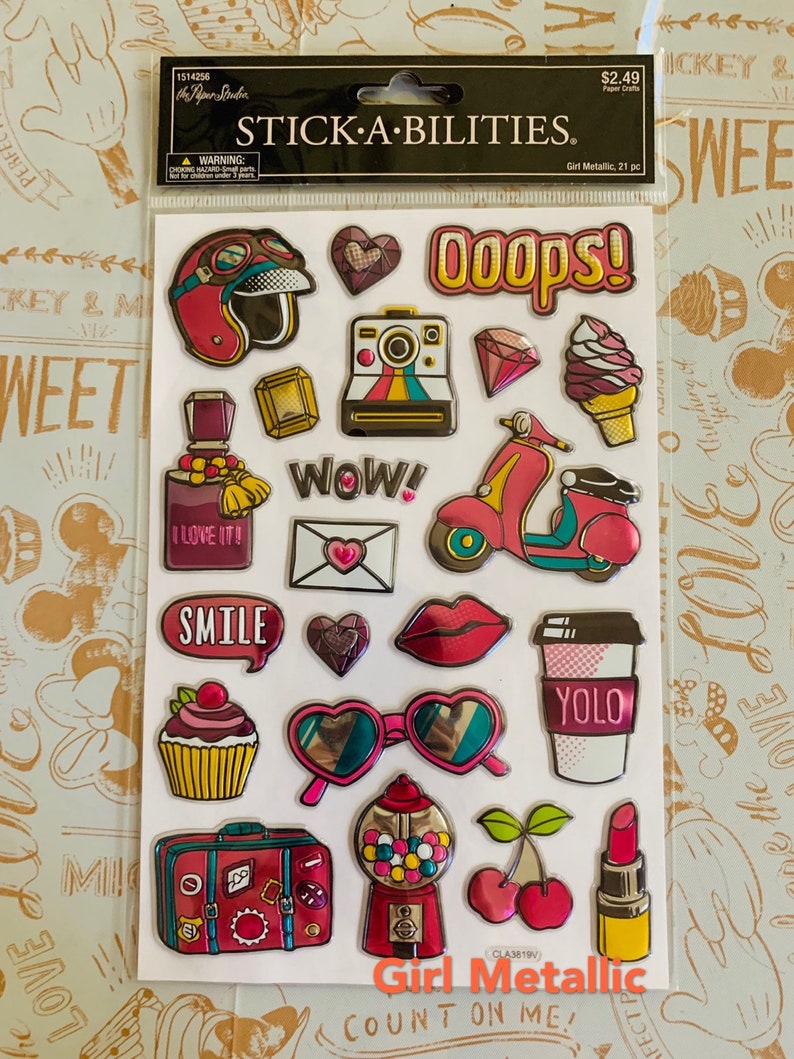 2 Options of Dimension Stickers by the Paper Studio - Cat Puffy Foil ...