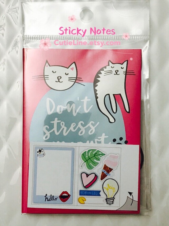 Don't Stress Cats Sticky Notes by Recollections | Etsy