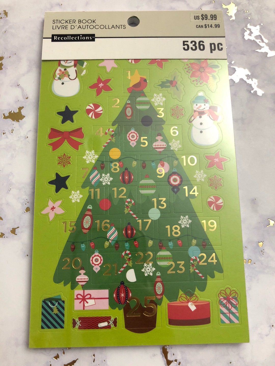 24 Sheets Merry Christmas Stickers Book by Recollections - 536pc/pz ...