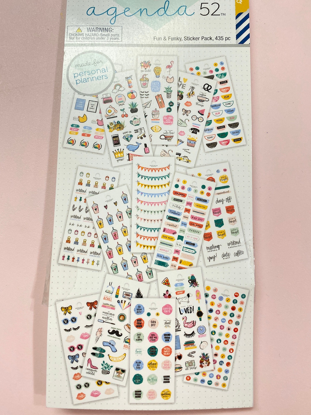 Fun & Funky Stickers Pack by Agenda 52 the Paper Studio - 15 Sheets ...