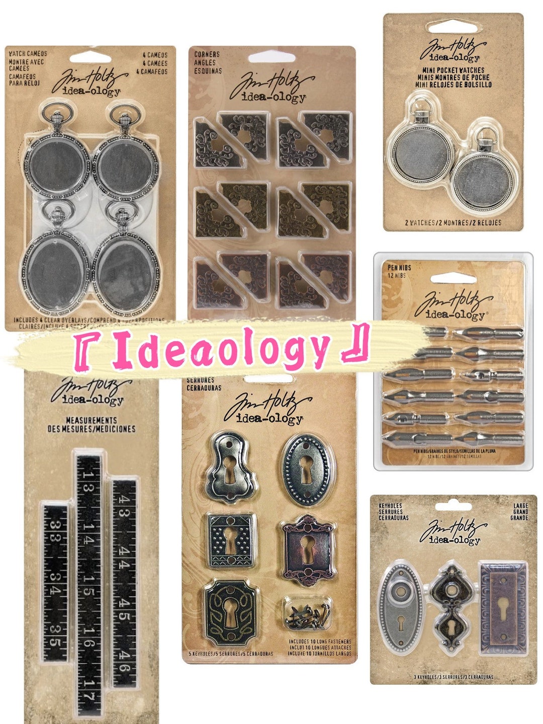 7 Options of Tim Holtz Ideaology-watch Cameos/corners/measurements ...