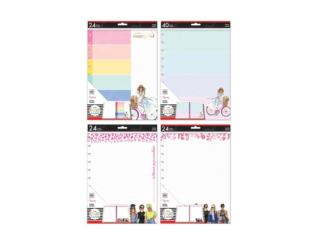 BIG Rongrong Happy Planner Note Paper Refill Pack - 8.5''x11''- Color ...