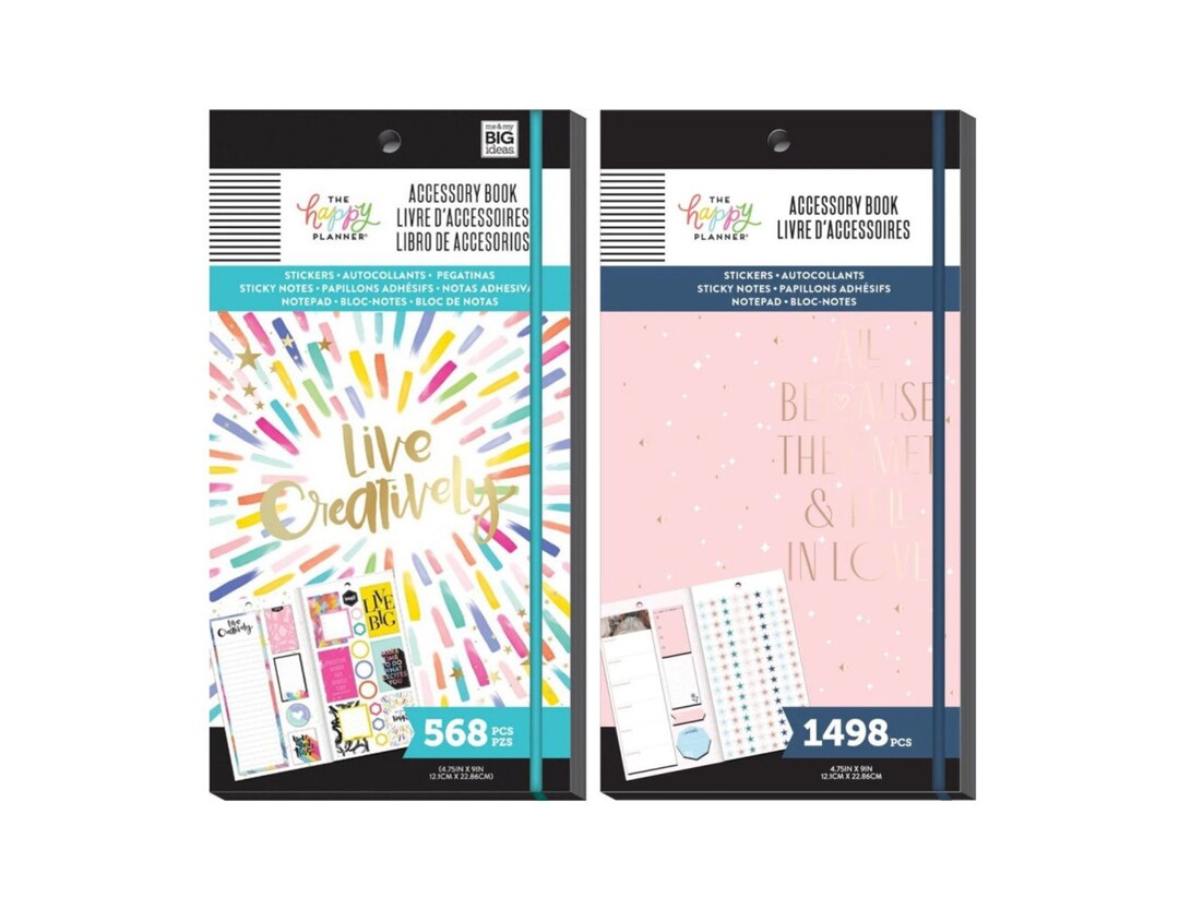 Happy Planner Accessory Book - Wedding 1498pc/ Radiate Positivity 568pc ...