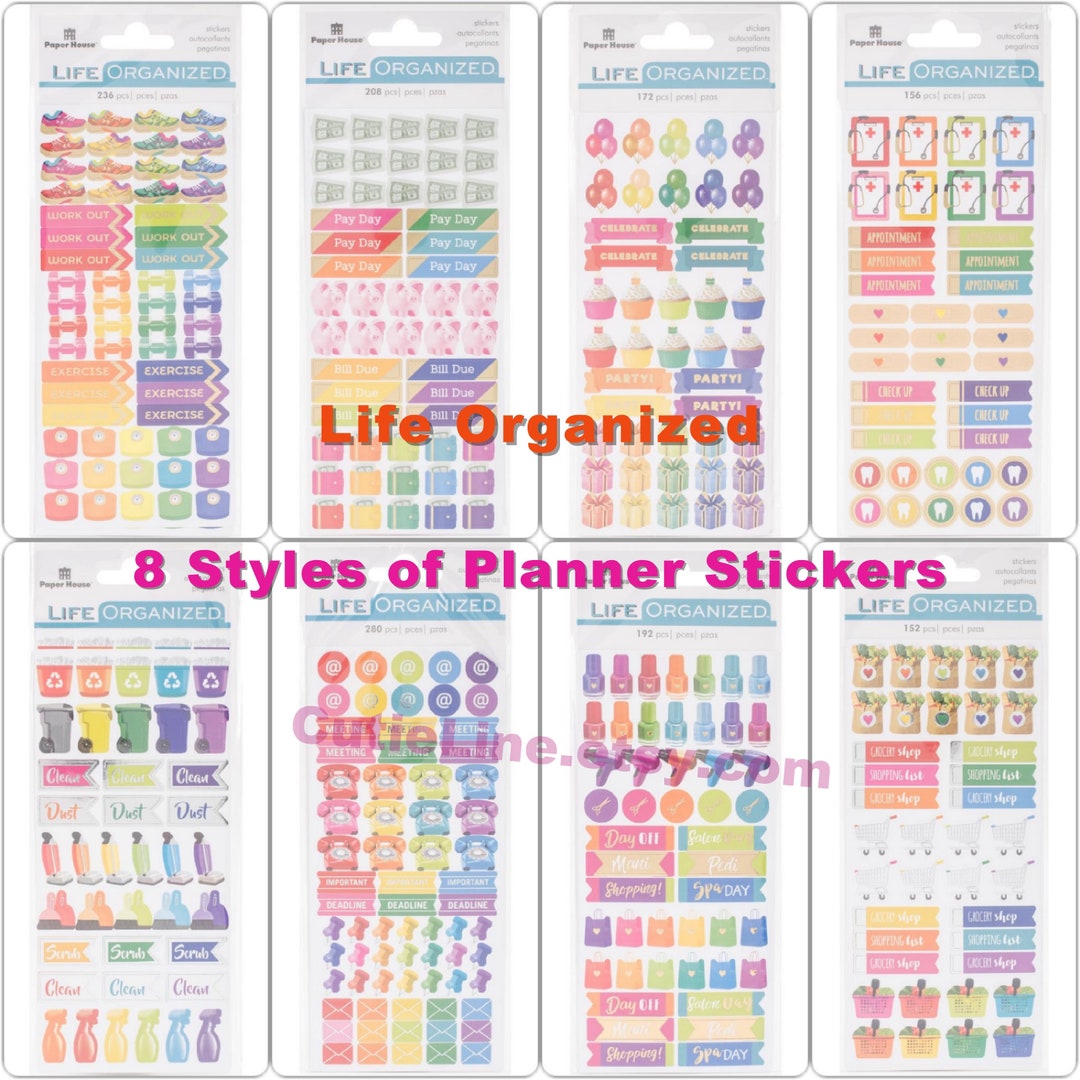 8 Options of Life Organized Planning Stickers by Paper House - 2 Sheets ...