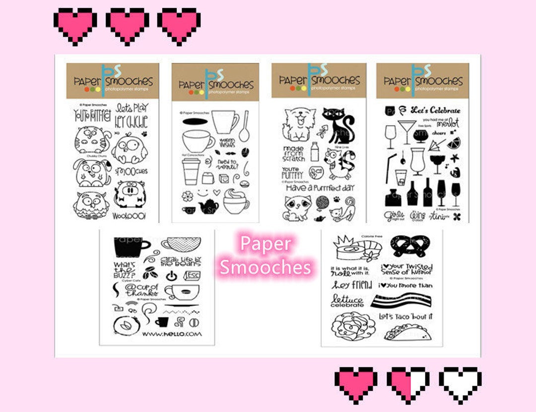 6 Options of Paper Smooches Photopolymer Stamps Sets-4.125''x6''-cute ...