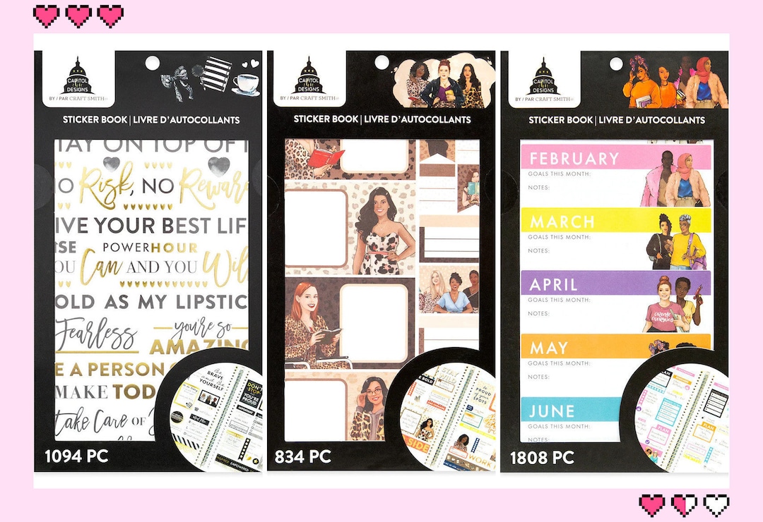 Capitol Chic Designs Sticker Books by Craft Smith-black & White/all ...