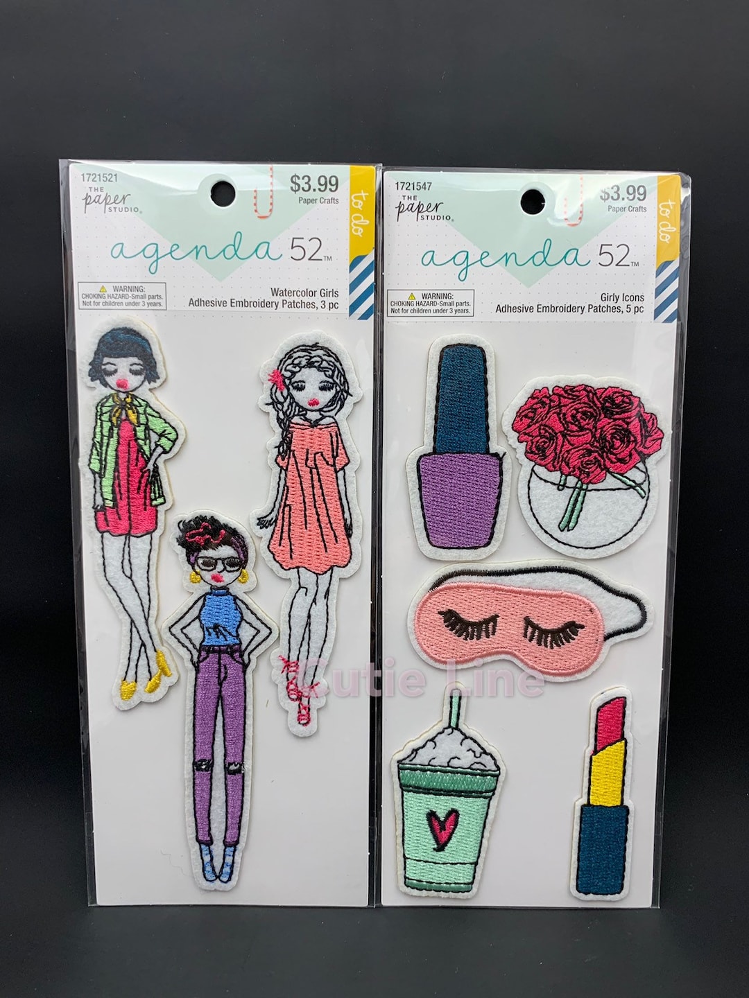 2 Styles Adhesive Embroidery Patches by the Paper Studio - Watercolor ...