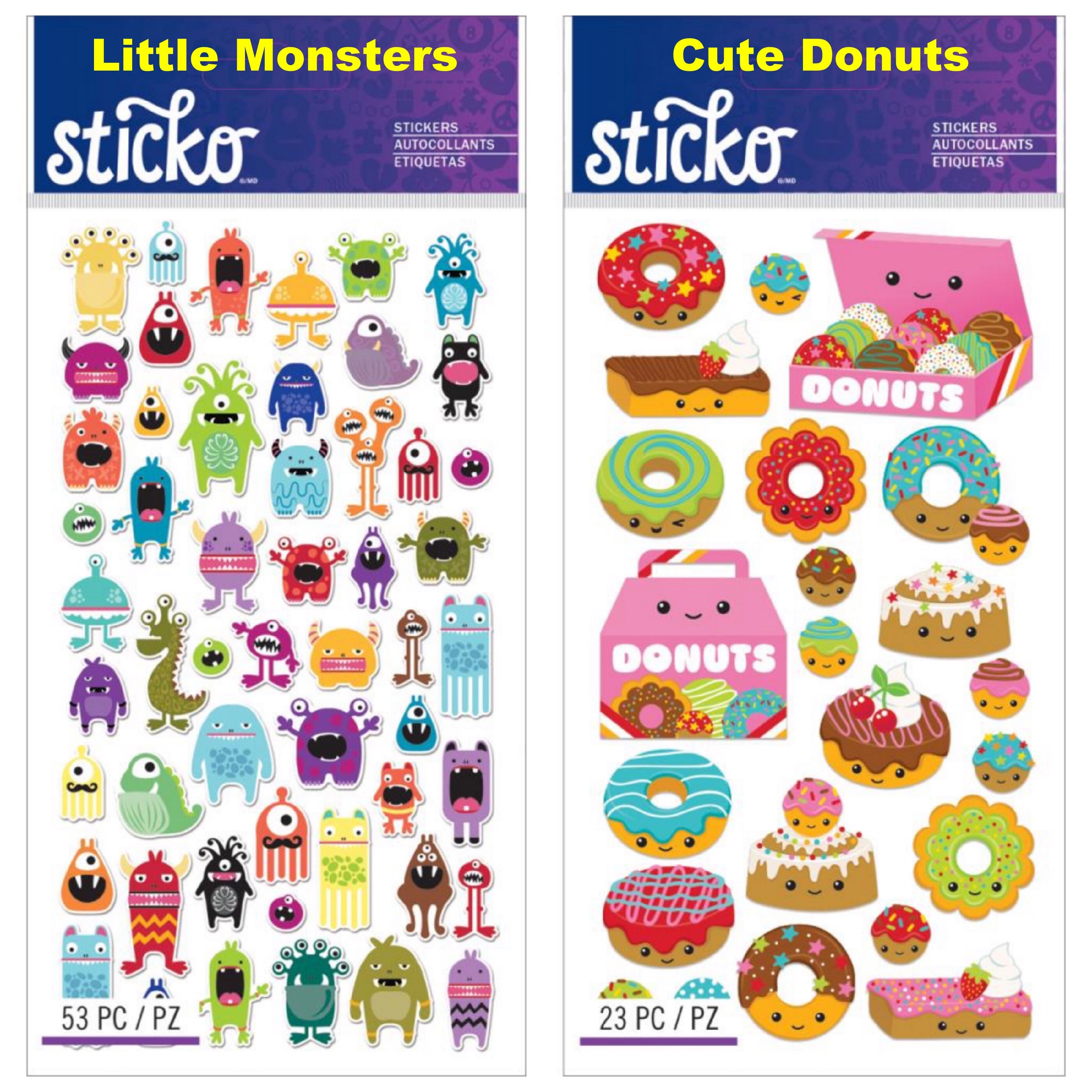 12 Styles of Cute Stickers by Sticko - Coffee/mini Road Trip/donuts ...