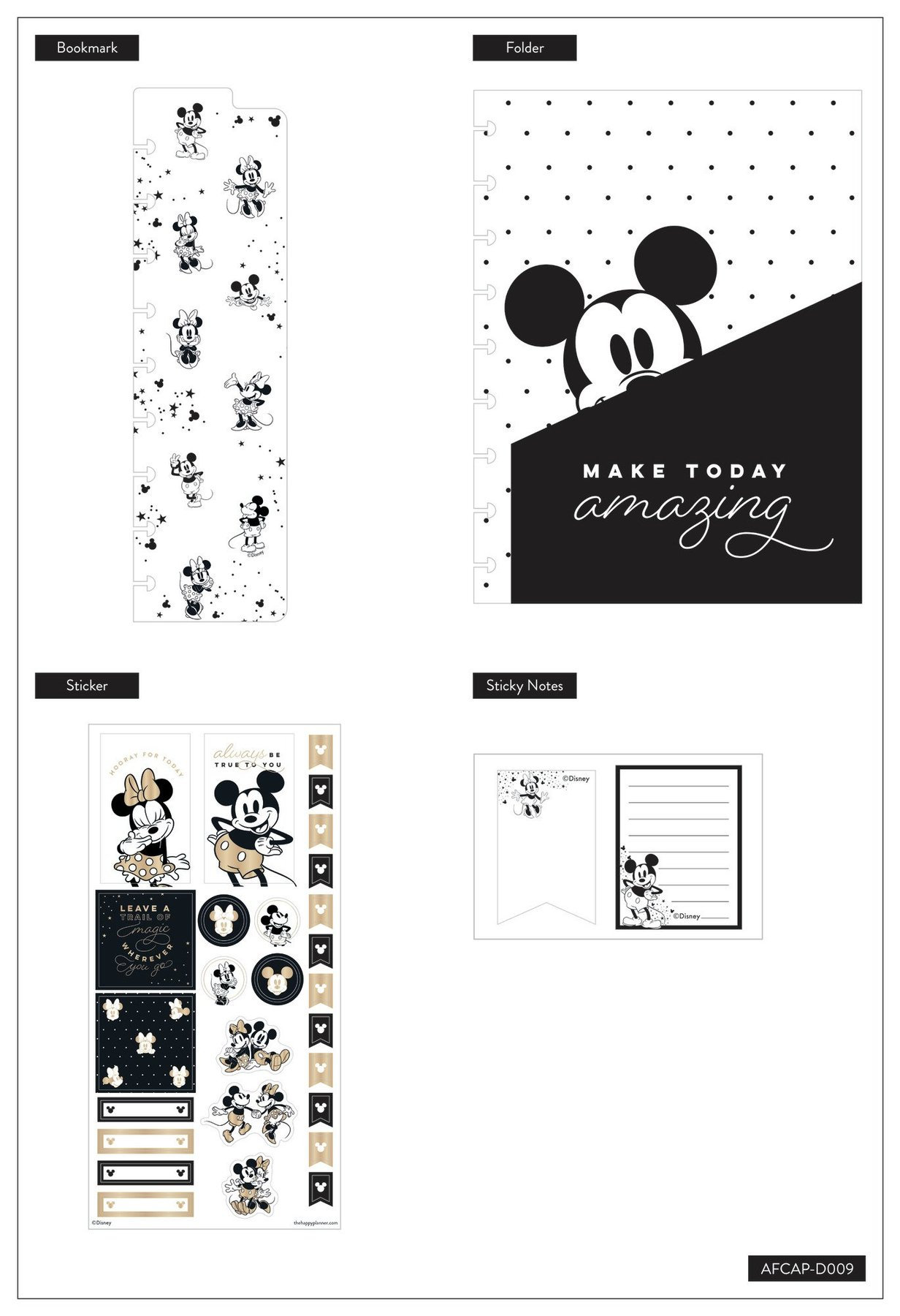 Disney X Happy Planner Collection Planner Accessories - Mickey Mouse ...