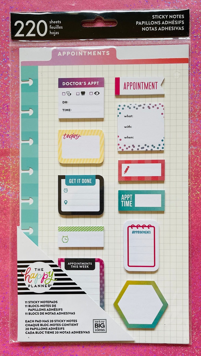 Happy Planner Sticky Notes Appointments/homelife/checklists - Etsy