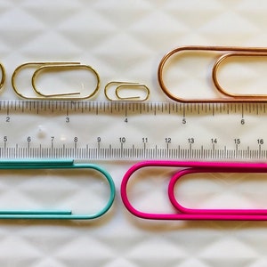 6 Options of 3.75” Paper Clips-long Clips-black/green/pink/gold ...
