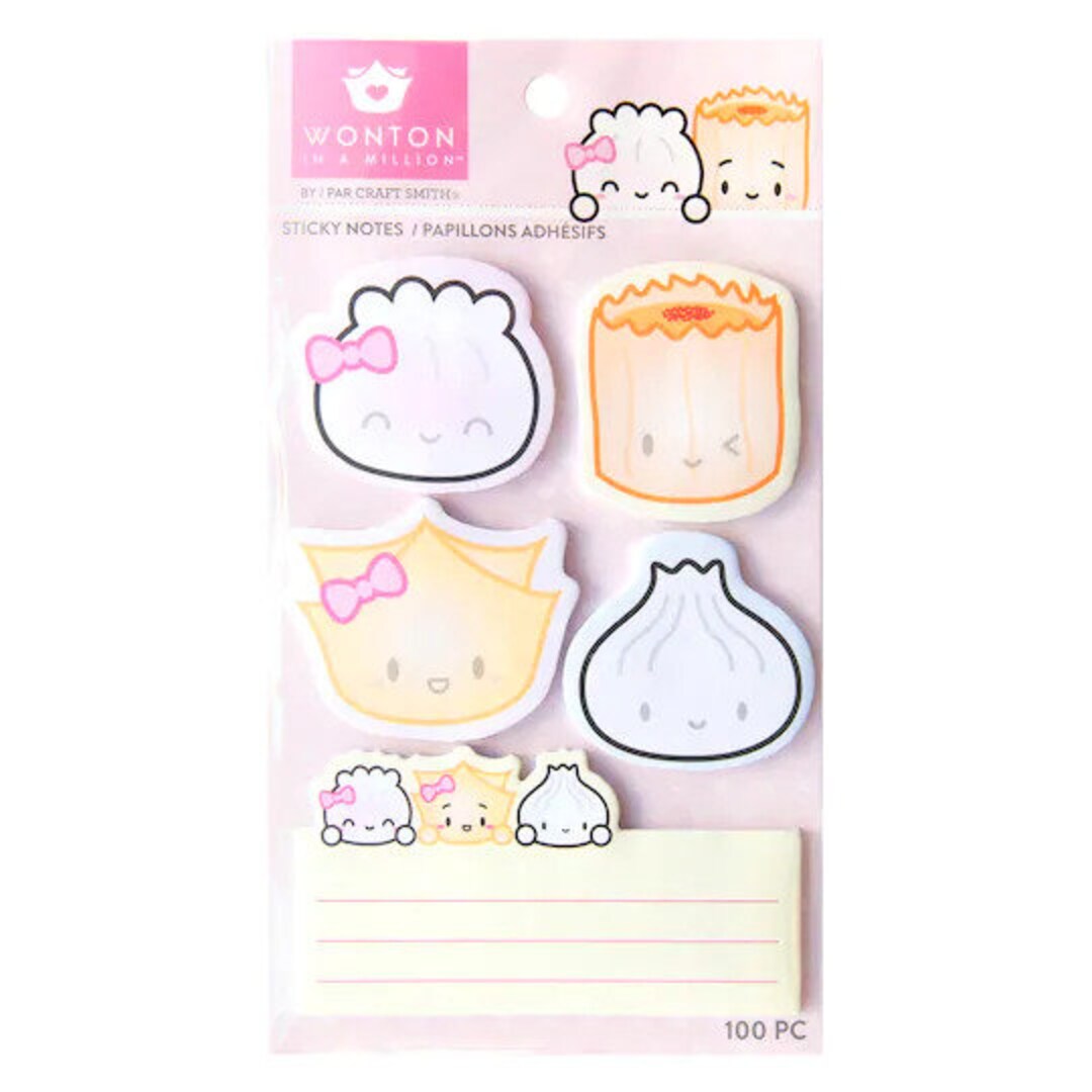 100pc Sticky Notes by Craft Smith Wonton in a Million - Cute Wonton ...