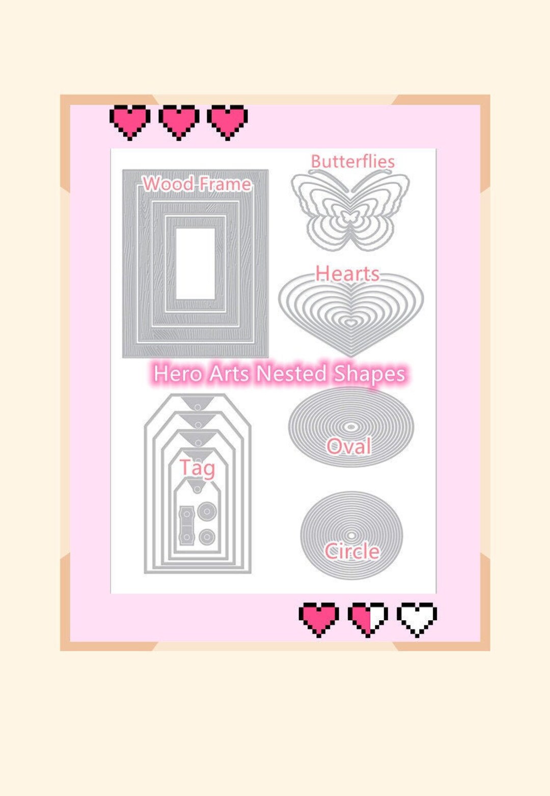 6 Options of Hero Arts Infinity Nested Shape Dies-wood Frames ...