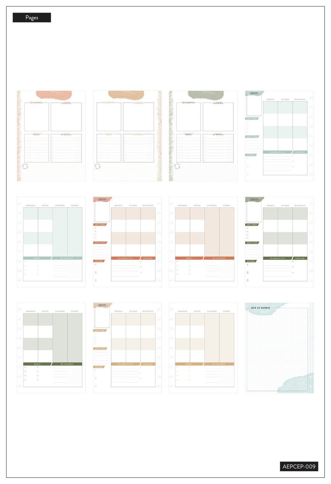 Happy Planner Extension Pack Homeschool Calendar - Etsy