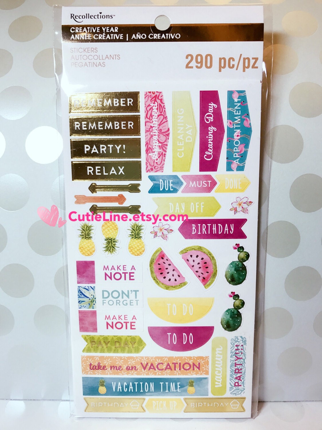 Summer Plan Stickers by Recollections 290pc/pack Daily - Etsy