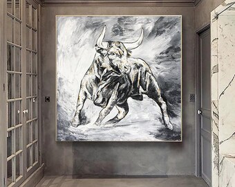 Bull Wall Art | Etsy