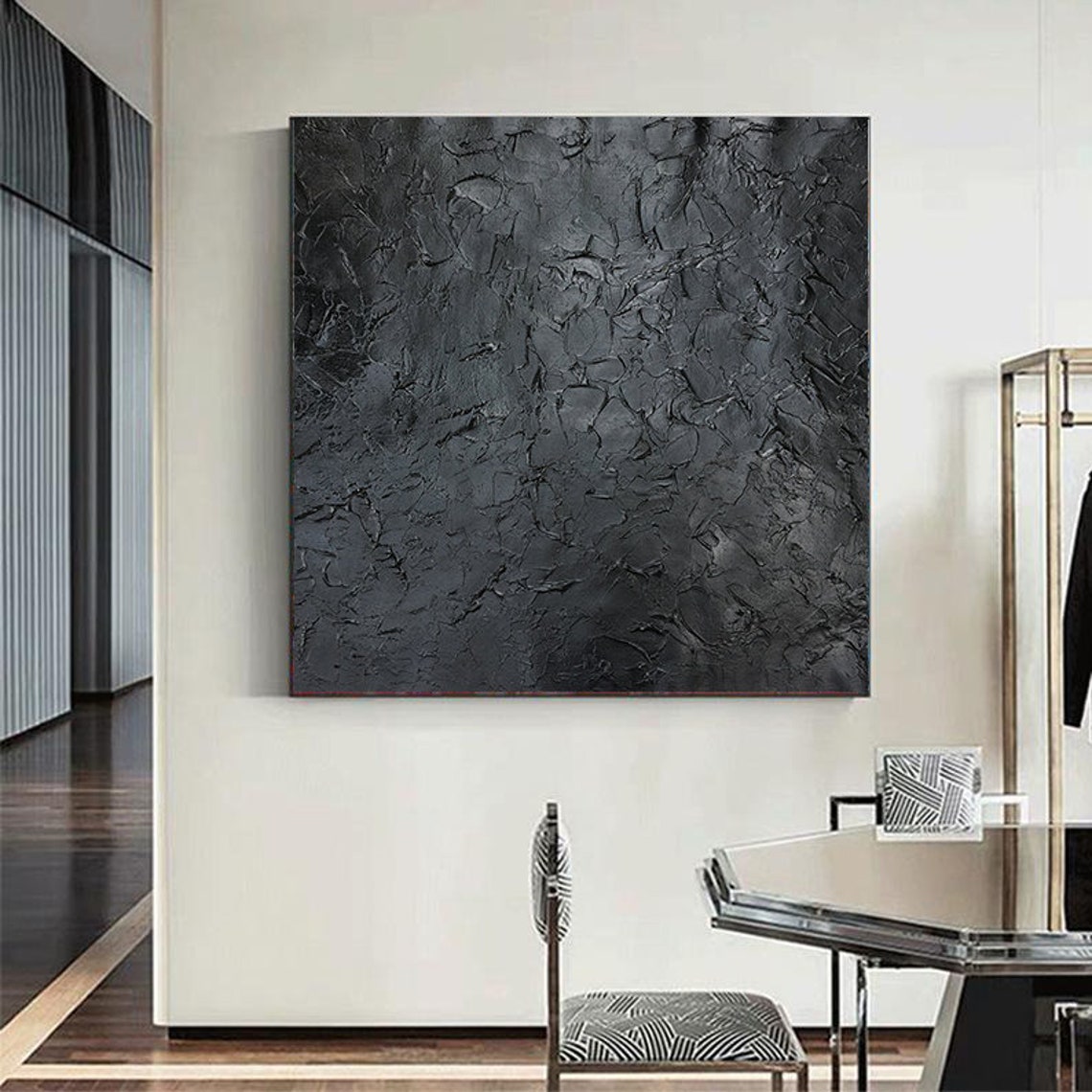 Pure Black Art in Huge Sizes,large Abstract Painting,original Modern ...