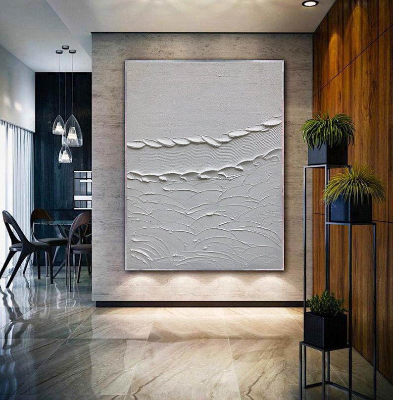 Pure White Paintinglarge White 3D Textured Paintingsabstract - Etsy