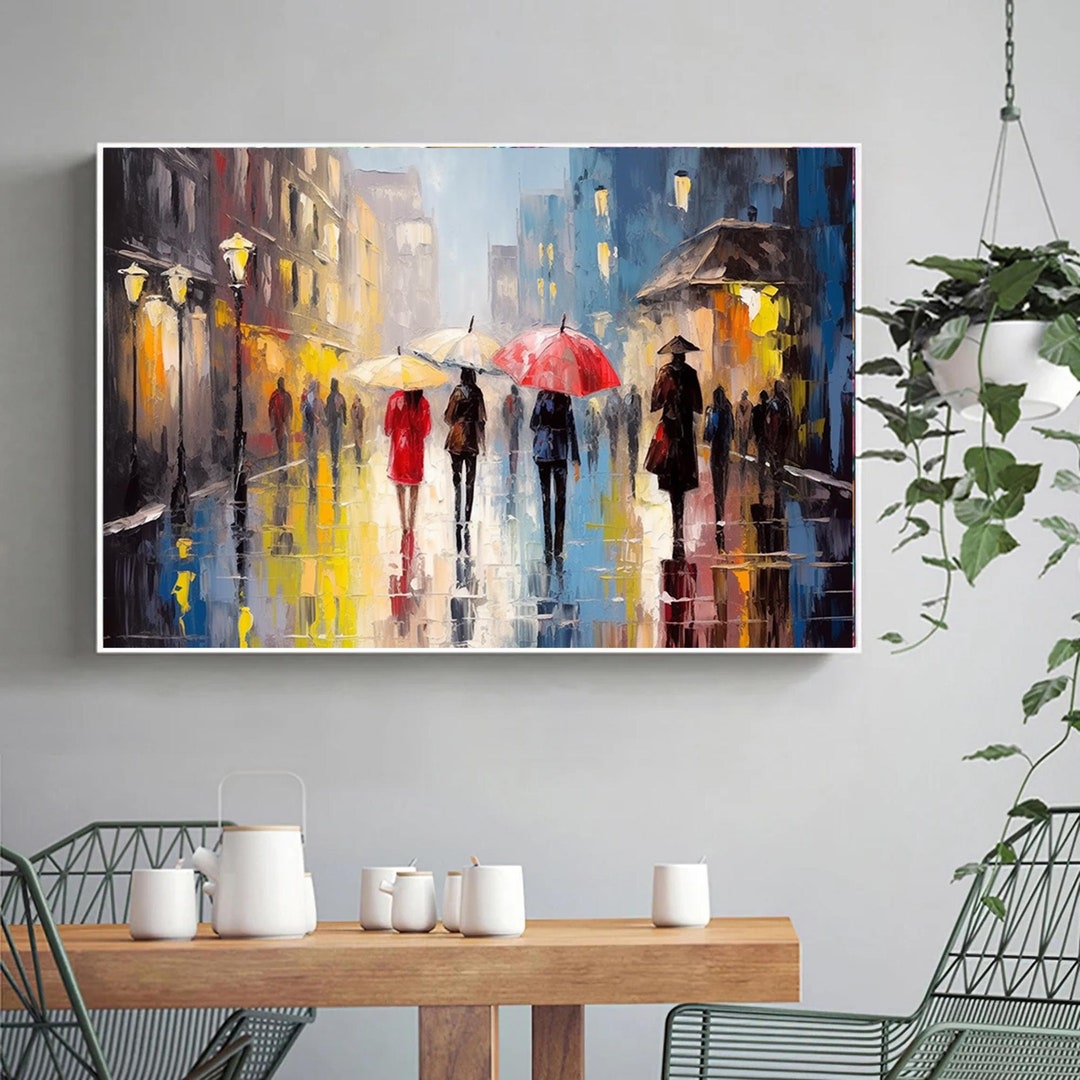 Impressionism Rain Day Street Scene Painting,original Painting of ...