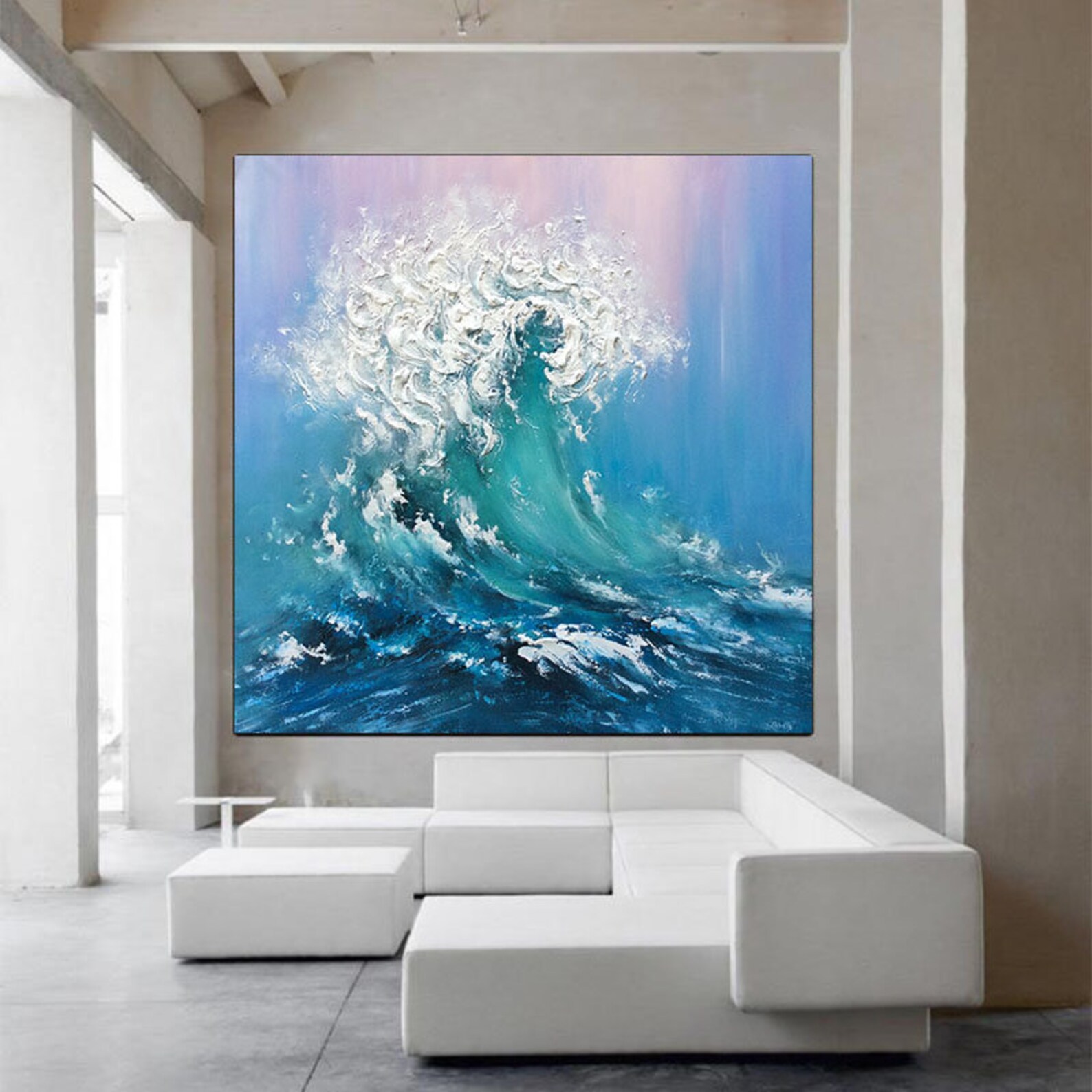 Abstract Ocean Waves Paintingoriginal Sea Abstract Oil | Etsy