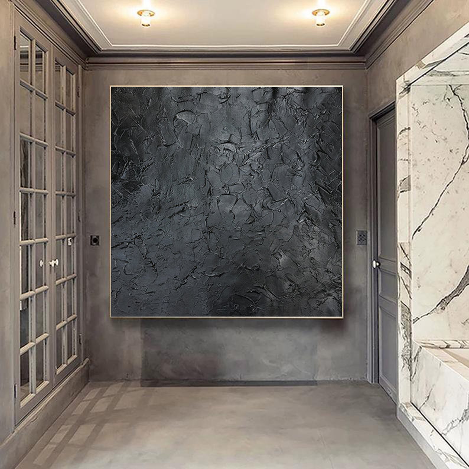 Pure Black Art in Huge Sizeslarge Abstract Paintingoriginal - Etsy