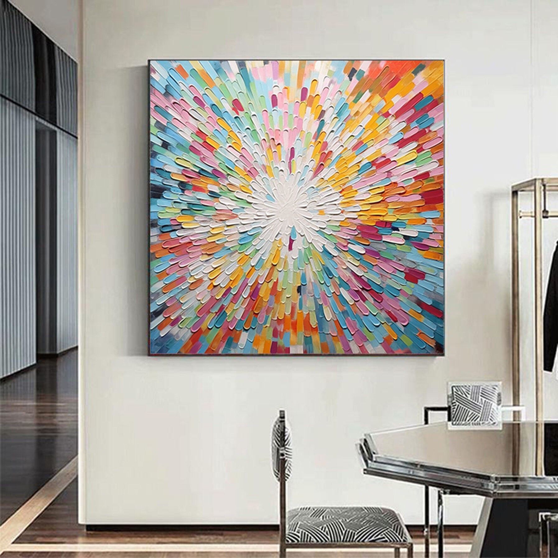 Original Abstract Painting, Palette Knife Painting,large Wall Art ...