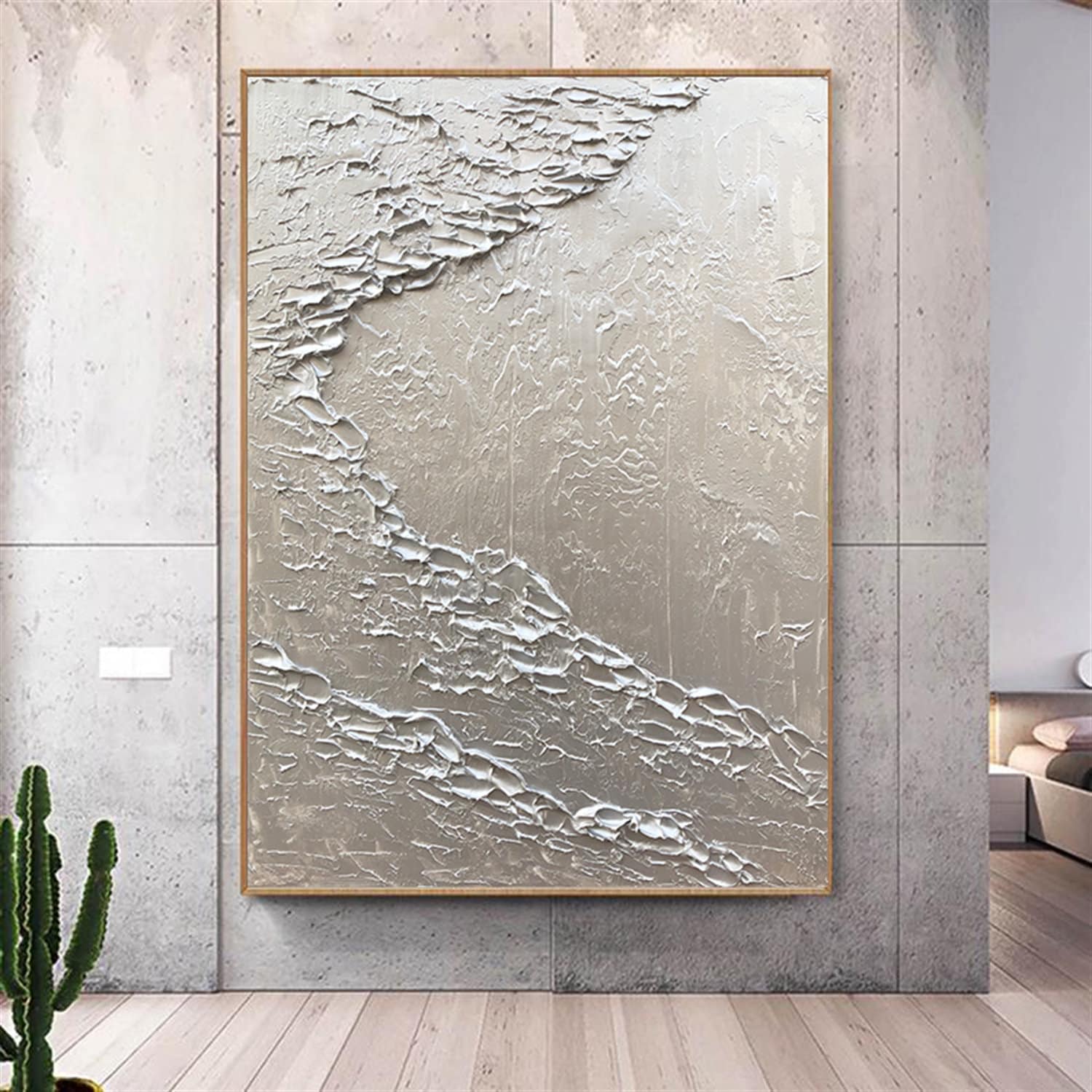 Seawaves Paintinglarge Silver 3D Textured Paintingsabstract - Etsy