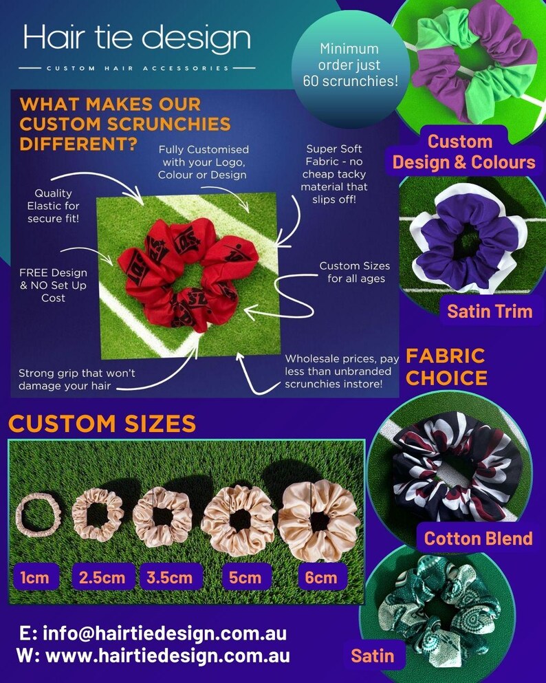 Custom Logo Hair Scrunchies | Brand Scrunchies | Promotional Scrunchie ...